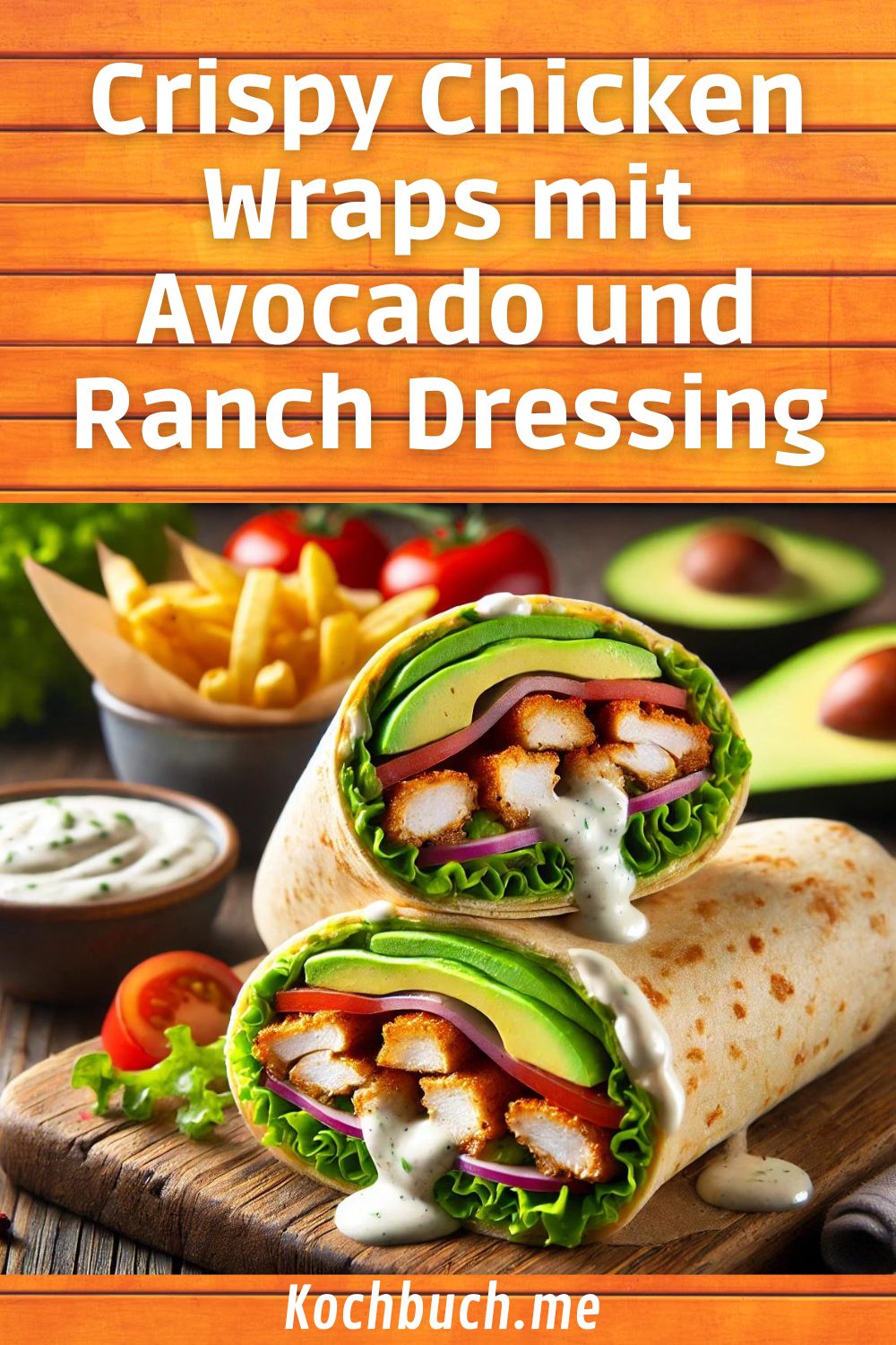 Crispy Chicken Wraps mit Avocado und Ranch Dressing » kochbuch.me